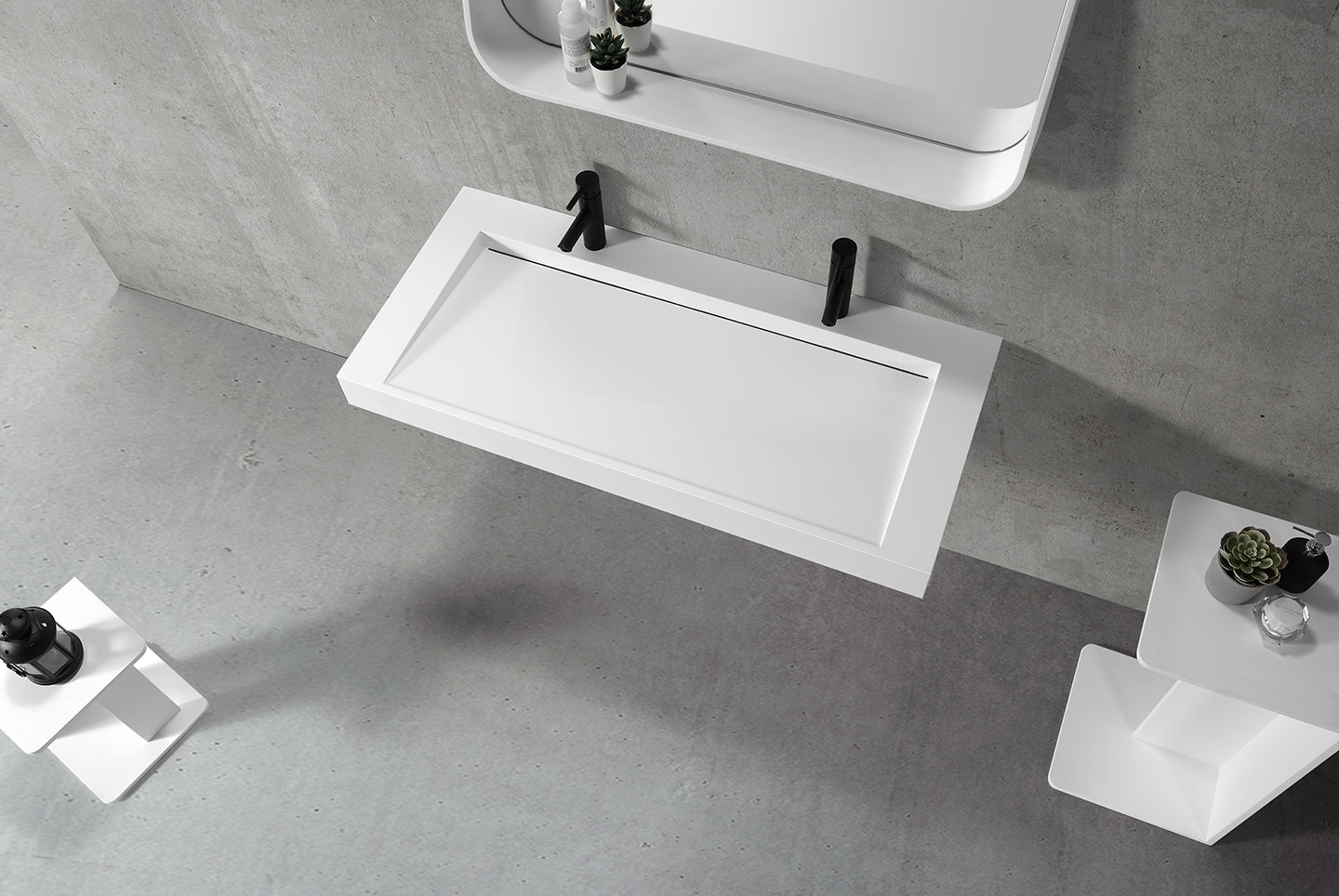 Ramp Basin matt white 1219.2mm - B1123 – Stonebaths