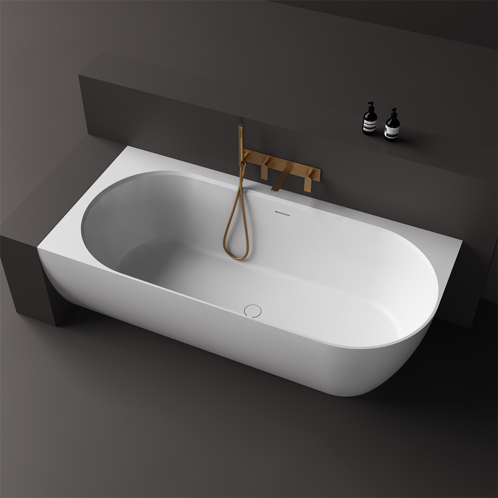 Justina Left Back-to-Wall Oval Bath 1750mm - ST12 1750 LBW – Stonebaths