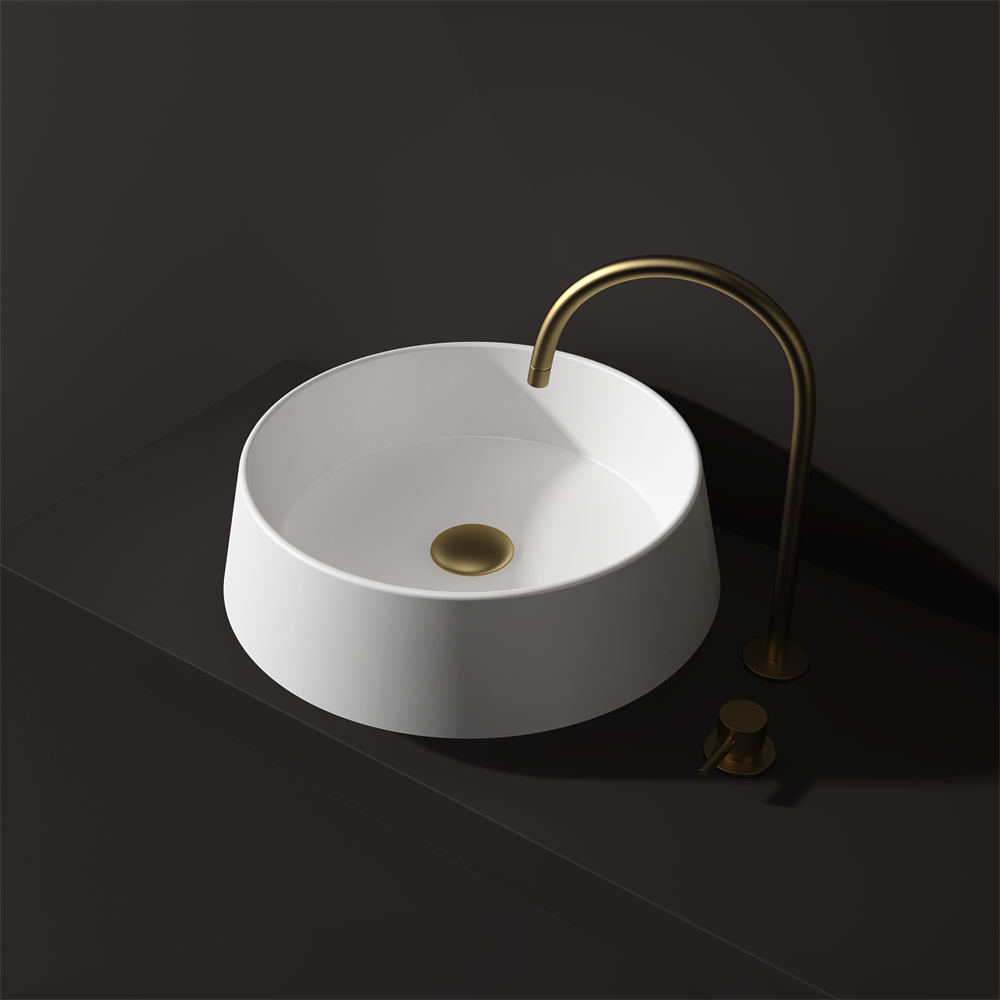 Round angled benchtop basin - STB80-2 - Various colours – Stonebaths