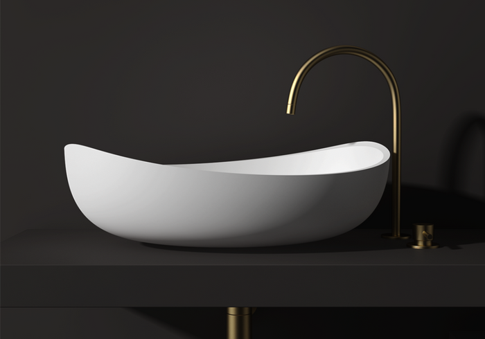 Slimline Curved Feature Basin - 600mm - STB85 T - Various Colours