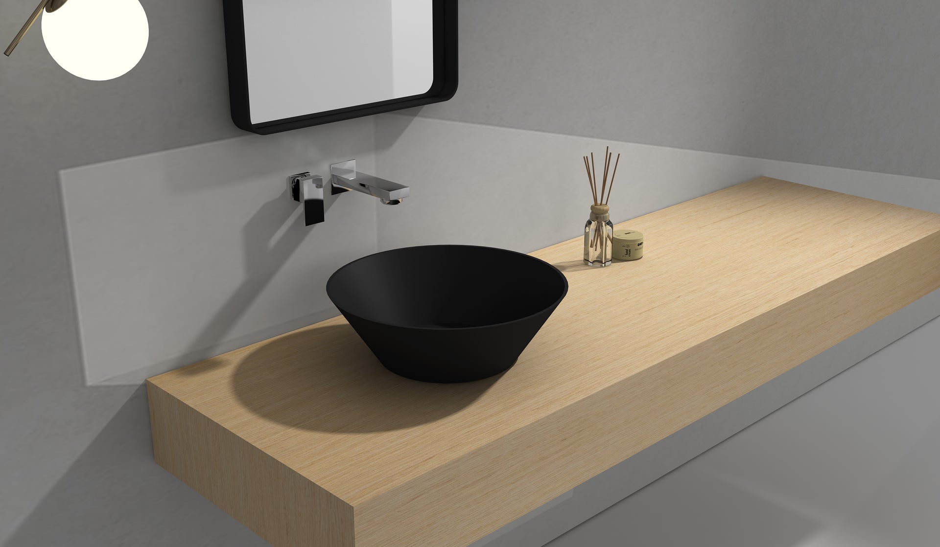 Matte Black Stone Basin - 400mm - G38523 – Stonebaths
