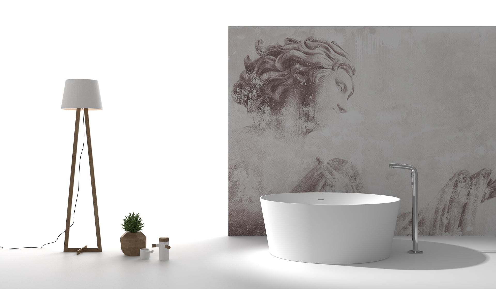 Gia Large Round Slimline Tub - 1400mm - G65147 – Stonebaths