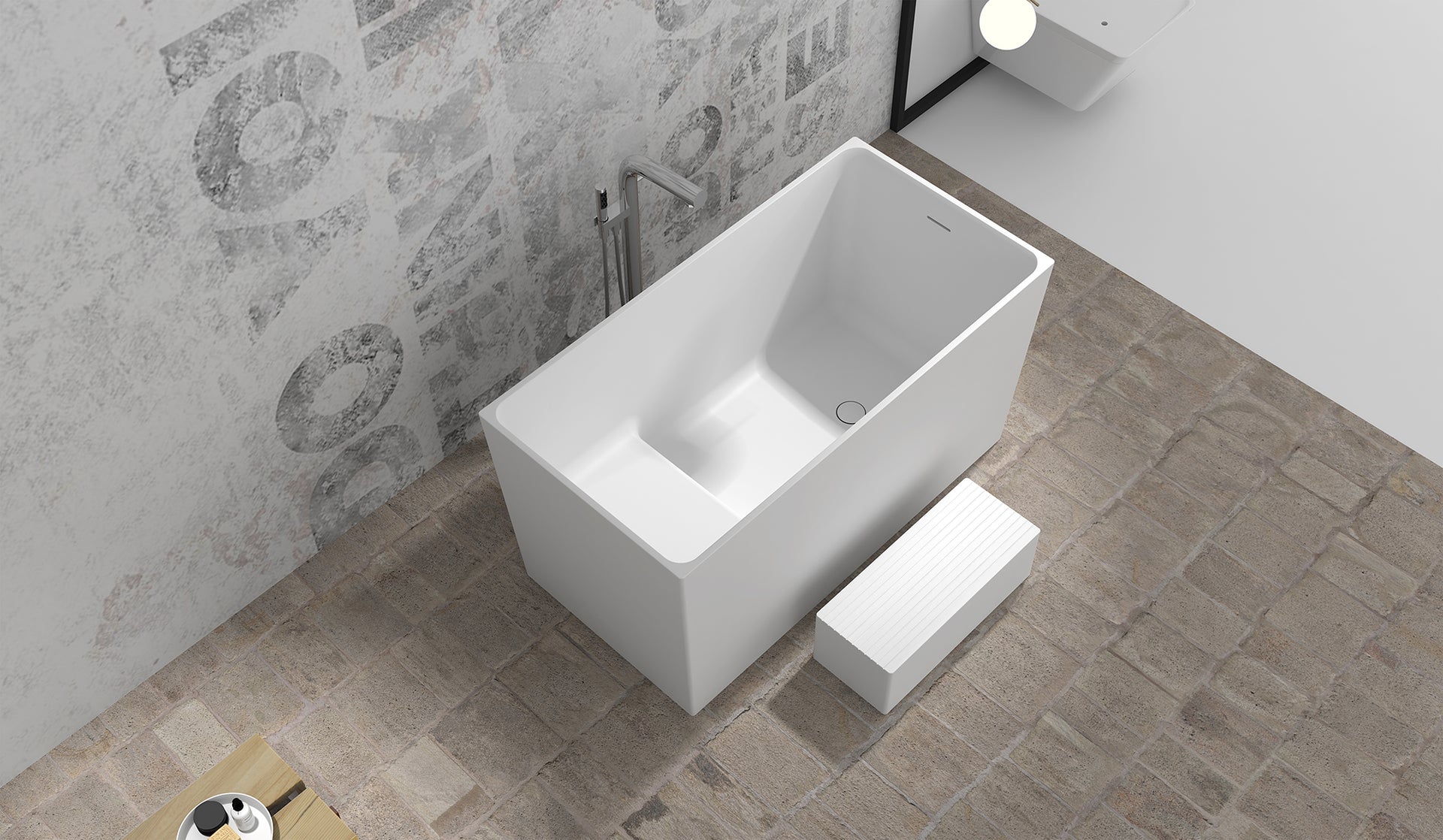 Gia Rectangle Japanese Soak Tub - 1350mm - G65198 – Stonebaths