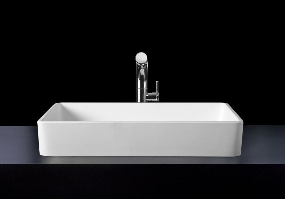 Thick Edged Benchtop Basin - 500mm - CSB08 – Stonebaths