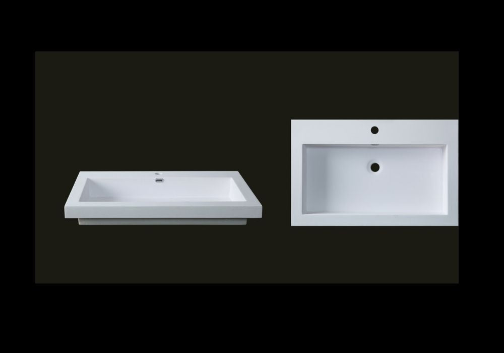 Toka Lite Stone Basin - Semi Built-In - 743mm - CSB44 – Stonebaths