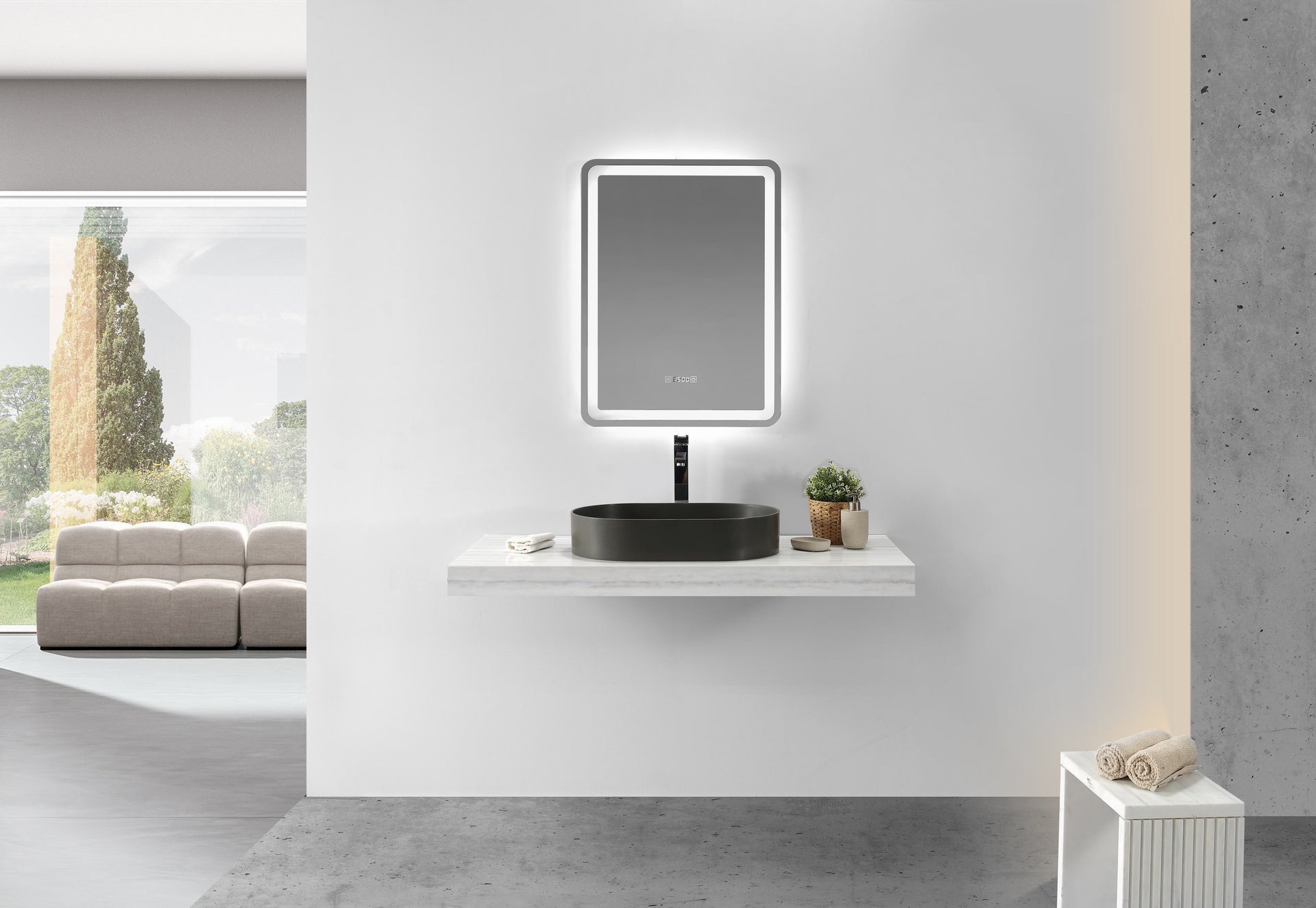 On-trend Shaped Matte Black Basin - 580mm - B1057 – Stonebaths