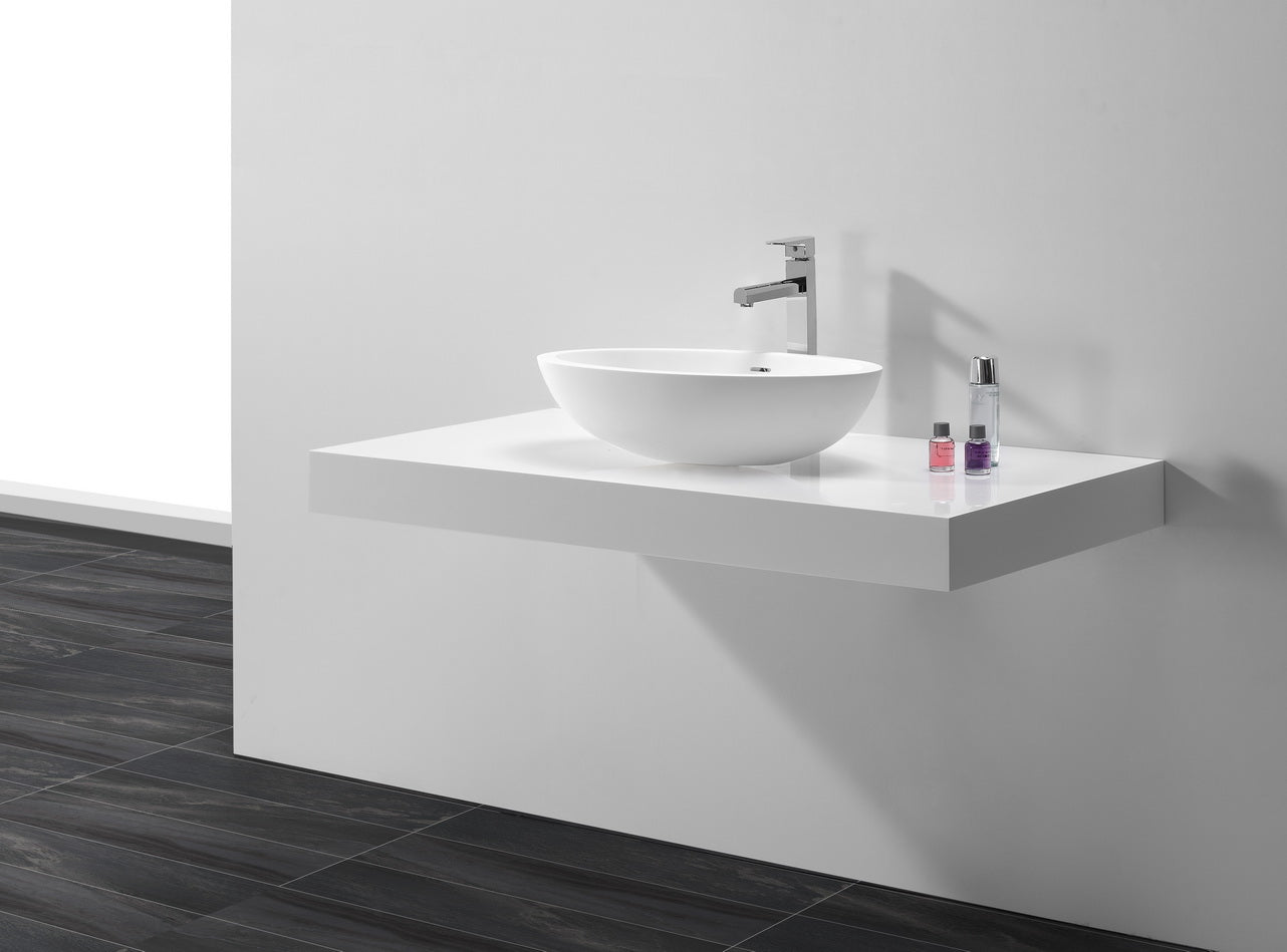 B1510 600mm stone basin with overflow – Stonebaths