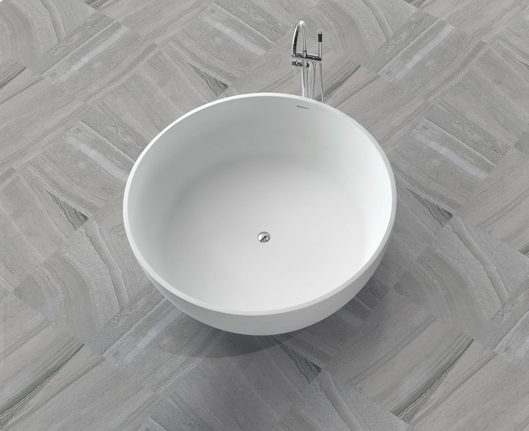 B002 1480mm round resort stone bathtub – Stonebaths