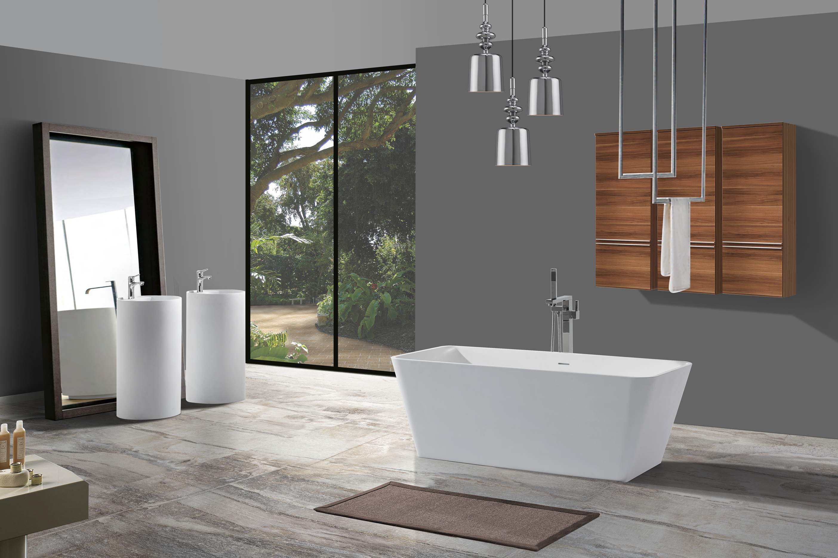 Geometric Stone Bath - 1560mm - B042 – Stonebaths