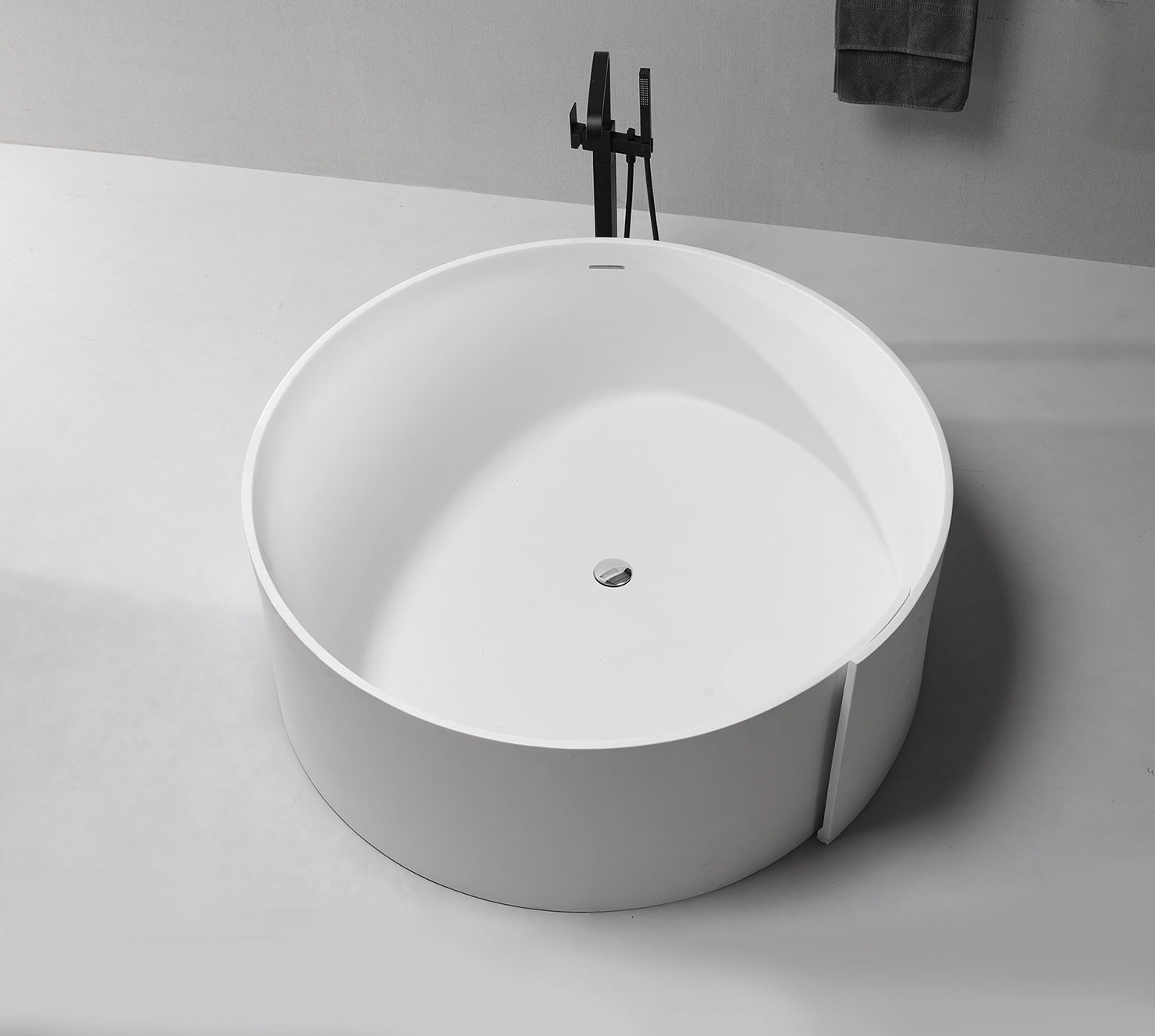 B087 1520mm Round Stone Bath tub 1520x1480x630mm – Stonebaths