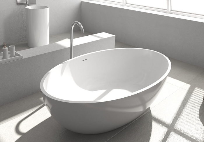 Gia Extra Wide Stone Bath - Built For Two - 1760mm - G6556